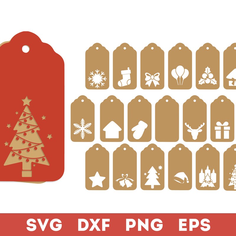 Christmas Tags Svg - Etsy