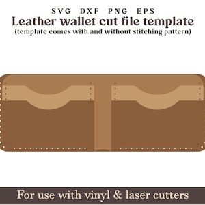 Leather Wallet Cutting Template SVG, 5 Pocket Bifold Wallet Svg Pattern ...