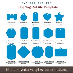 Dog Tag Template SVG, Dog ID Tag SVG, Pet Id Tags, Glowforge Laser Cut ...