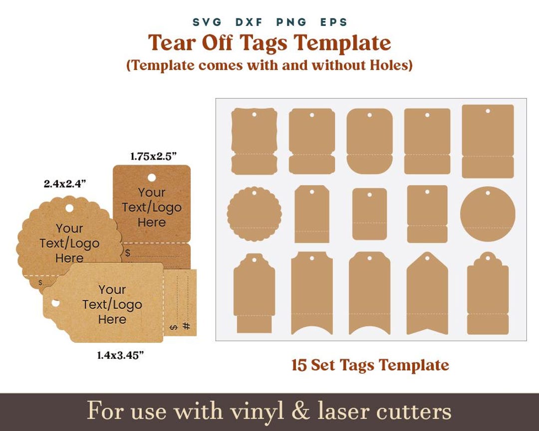 Hang Tags Svg, Tear off Hang Tag Template, Perforated Tags, Tear Away ...