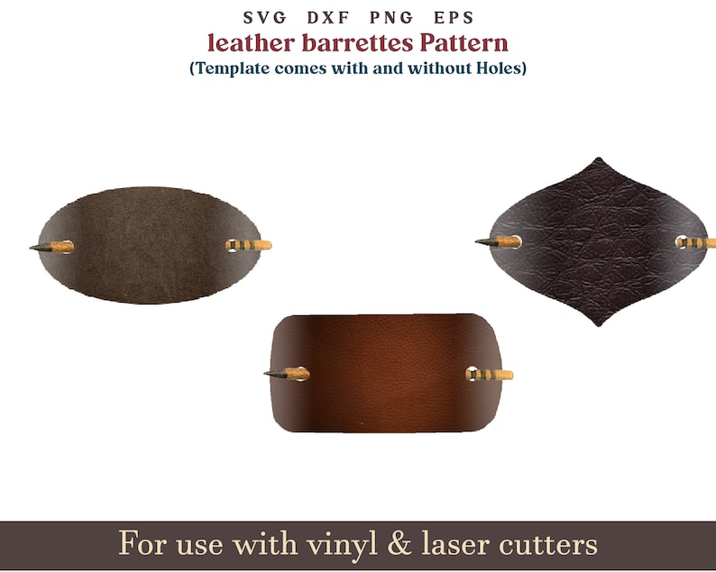 Leather Hair Barrette Pattern Svg Hair Barrette Svg Leather - Etsy