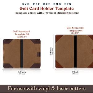 Golf Scorecard Holder SVG Template, 4 Size Golf Scorebook Cover PDF SVG ...