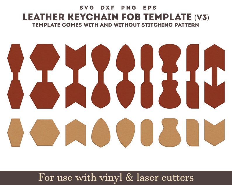 Leather Keychain Key Fob Template SVG Leather Keychain - Etsy