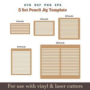 Pencil Jig SVG, Laser Engraving Pencil Jig Template, 5 Set Laser Cut ...