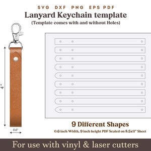 Leather Keychain Svg, Lanyard Keychain Template, PDF Leather Keychain ...