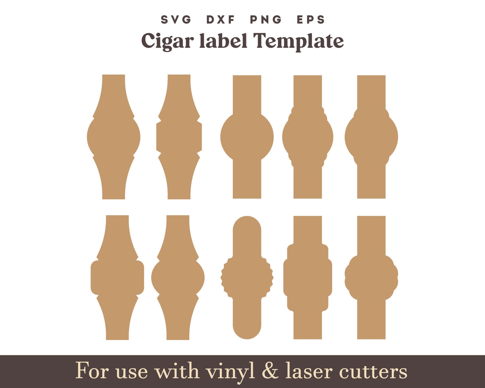 Cigar Label SVG Template, 10 Set Cigar Wrapper Stickers PNG on 8.5x11 ...