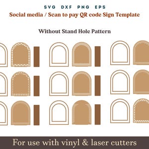 Qr Code Sign Svg, Scan to Pay Social Media Sign Template, 9 Set Acrylic ...