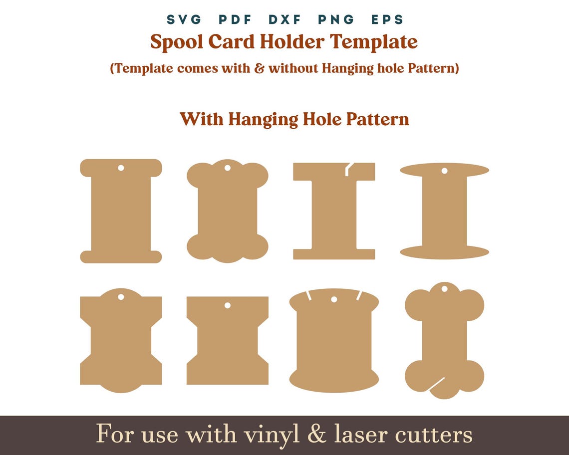 Spool Card Keeper SVG, Ribbon Spools Organizer Card PDF Template, Spool ...
