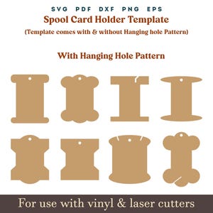 Spool Card Keeper SVG, Ribbon Spools Organizer Card PDF Template, Spool ...