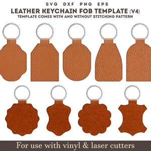 Leather Keychain Svg, Leather Keychain Key Fob Pattern Svg, Leather ...