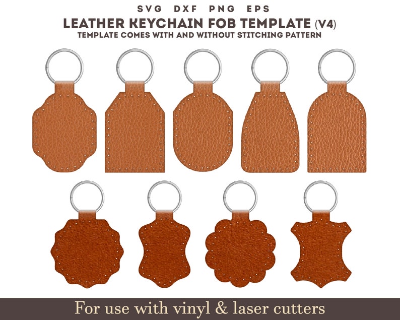 Leather Keychain Svg Leather Keychain Key Fob Pattern Svg - Etsy