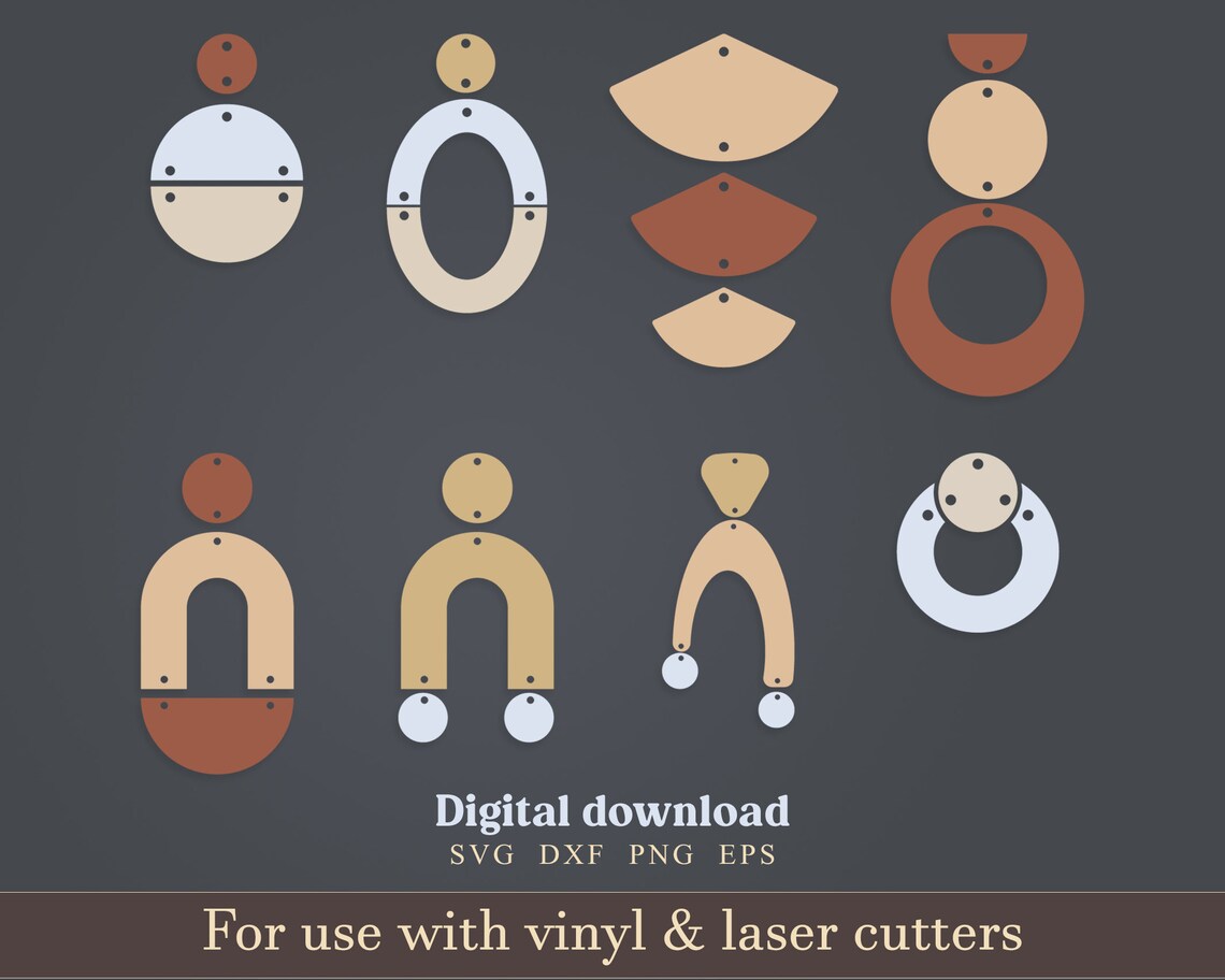 Compound Wooden Earrings Svg Bundle Dxf Eps 52 Designs - Etsy