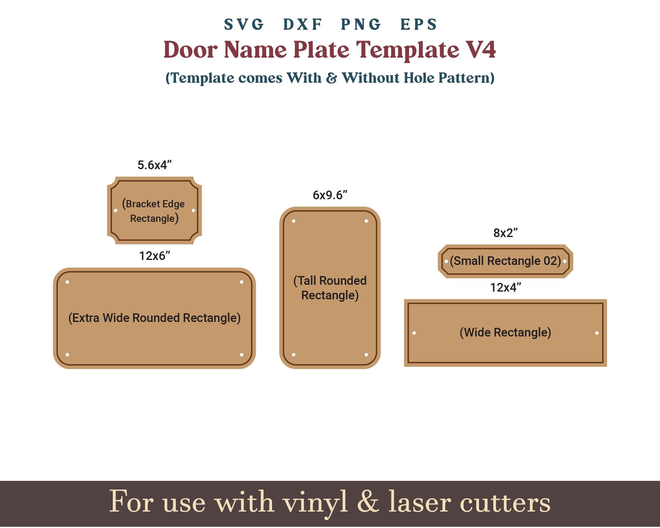 Laser Cut Door Name Plate SVG Template, Wood Name Plate Svg, House ...