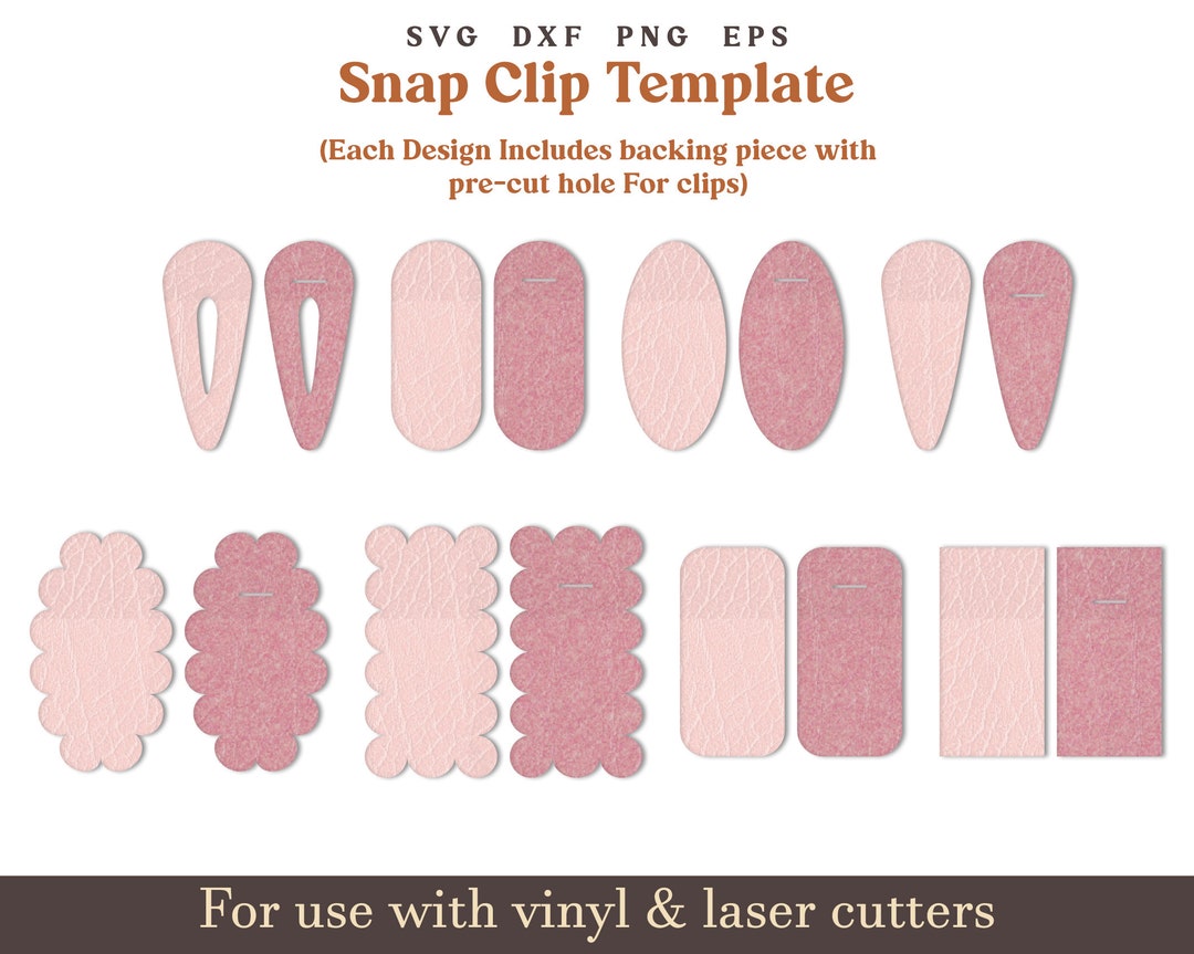 Snap Clip SVG, Clippie Cover Template, Snapclip Pattern, Faux Leather ...