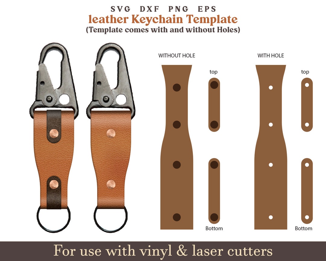 Leather Keychain Pattern Svg, Leather Keychain Svg Tempate Laser Cut ...
