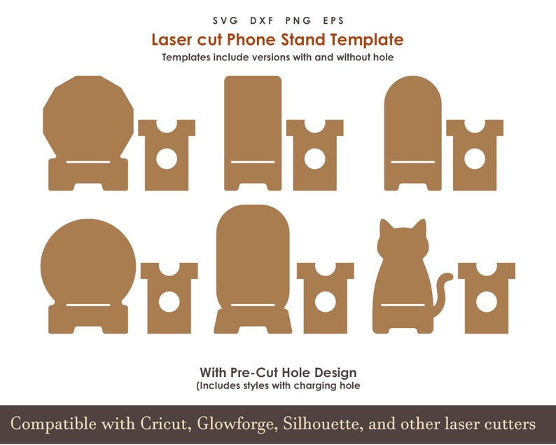 Phone Stand Svg, Laser Cut Phone Stand Template, Phone Holder Svg ...