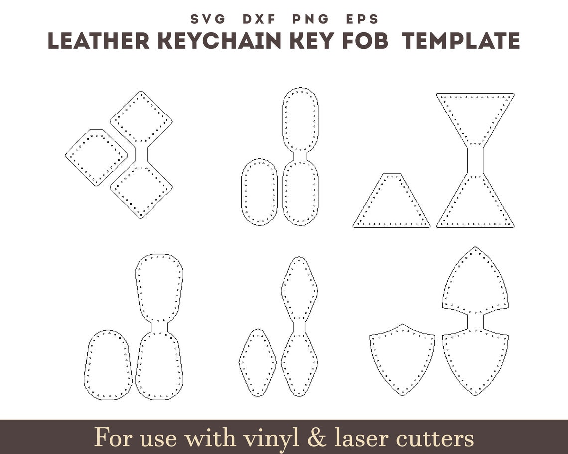 Leather Keychain Key Fob Cutting Template SVG Leather - Etsy