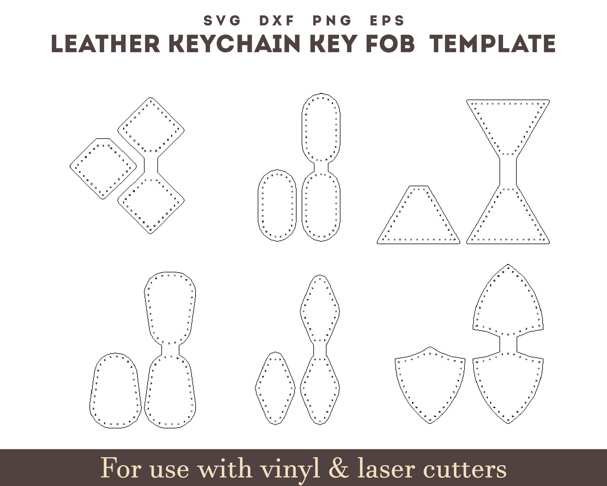 Leather Keychain Key Fob Cutting Template SVG Leather - Etsy