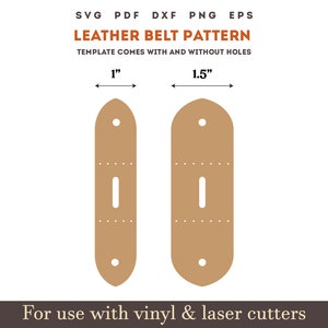 Leather Belt Pattern SVG PDF, 1 & 1.5 Inch Belt Template, Leather Belt ...