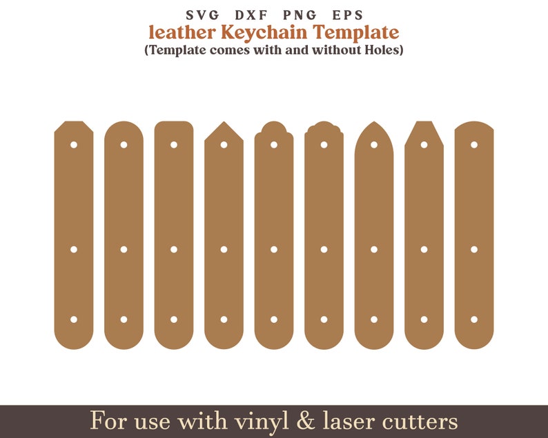 Leather Keychain Svg 9 Set Leather Keychain Pattern Laser Cut - Etsy