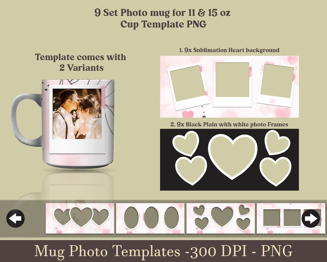 Photo Mug Png, 9 Set 11 15 Oz Mug Wrap With Photo Cut Png Mug With ...
