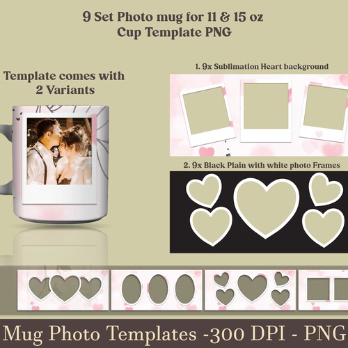 Photo Collage Mug Wrap Png Picture Mug Template for - Etsy