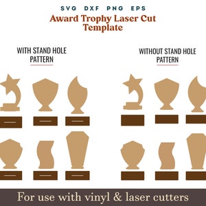 Award Trpohy Svg, Acrylic Wooden Award Laser Cut Pattern, Plaque ...