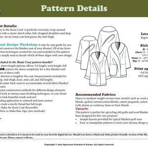 Rosie Coat PDF Sewing Pattern - Etsy Canada