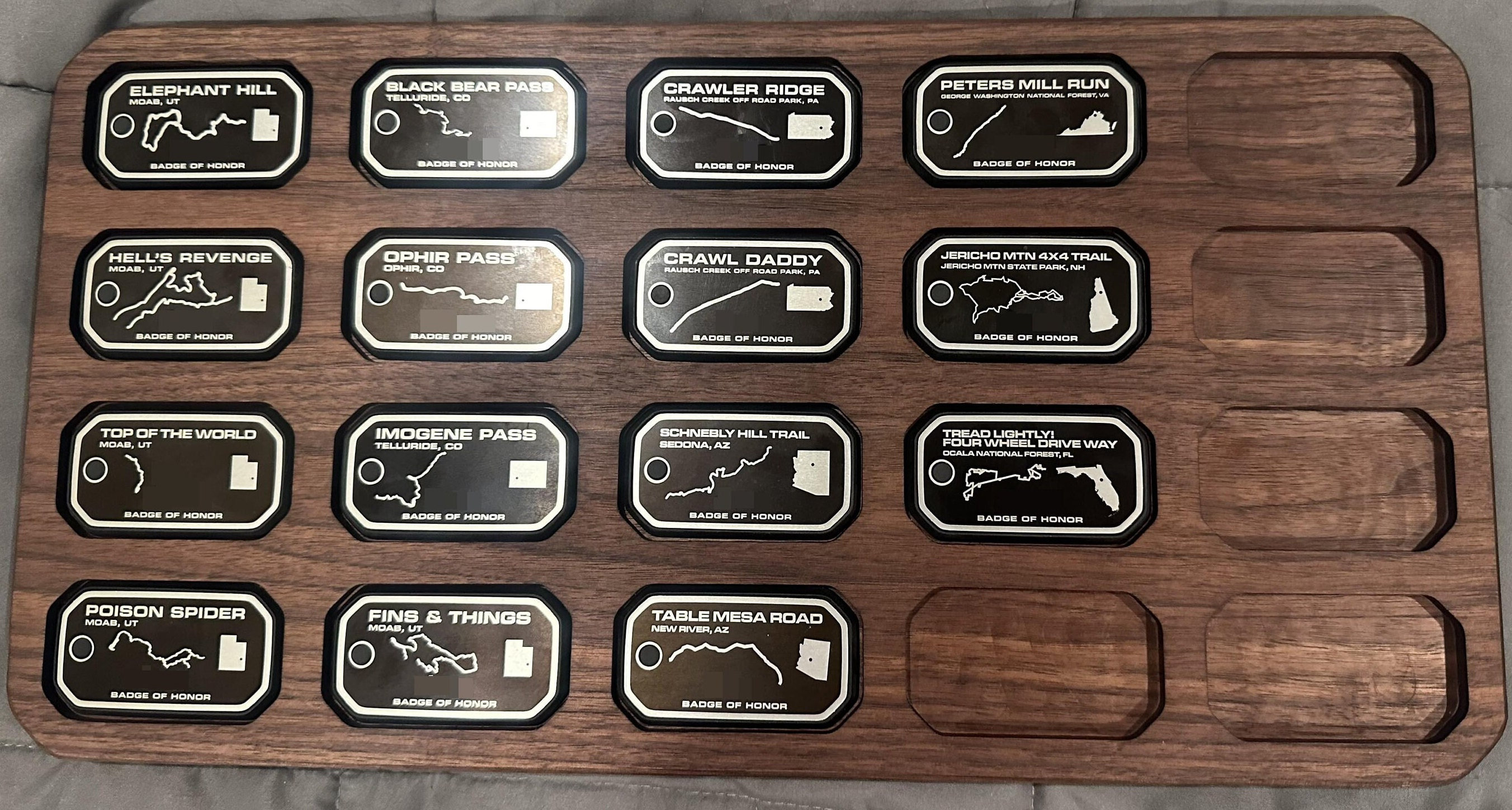 Honorary Badge Display for off Road Vehicles - Wooden With Custom Laser ...