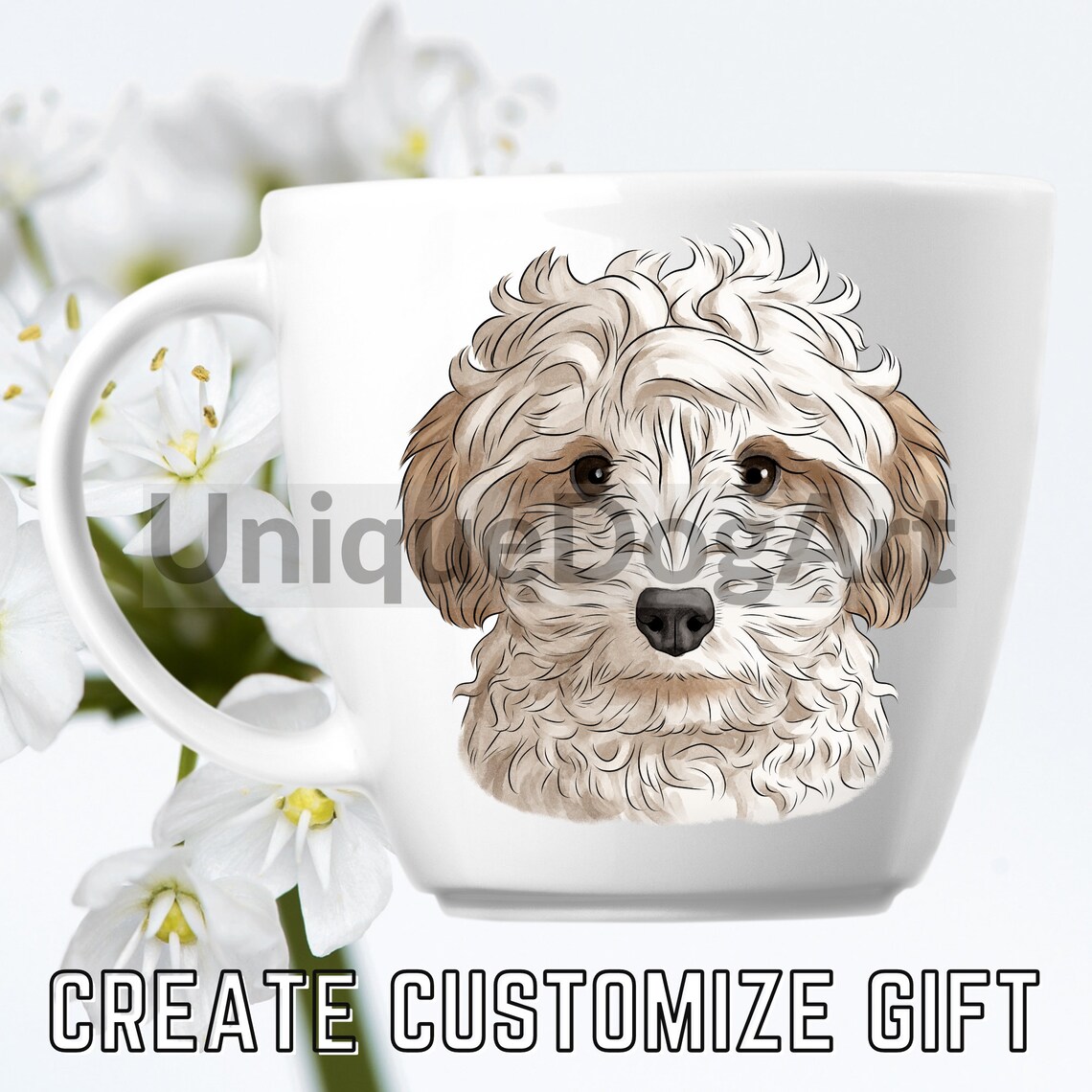 Unique Watercolor Cavapoo PNG Clipart Sublimation Design Graphic ...