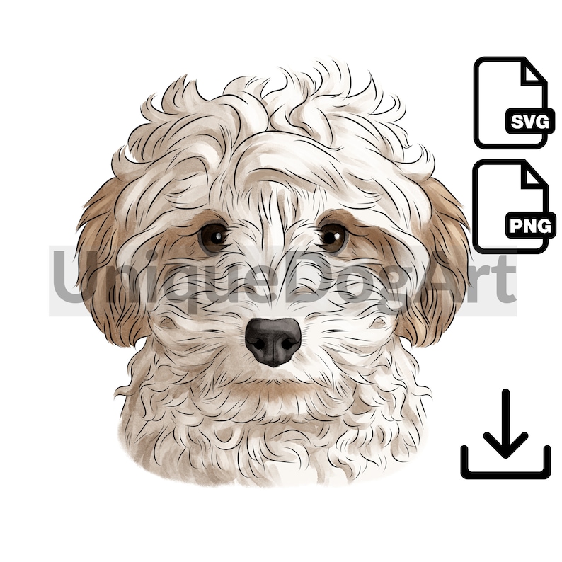 Unique Watercolor Cavapoo PNG Clipart Sublimation Design - Etsy