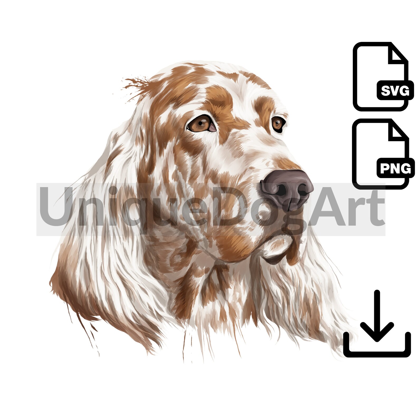 Unique English Setter PNG Clipart Sublimation Design Graphic Printable ...