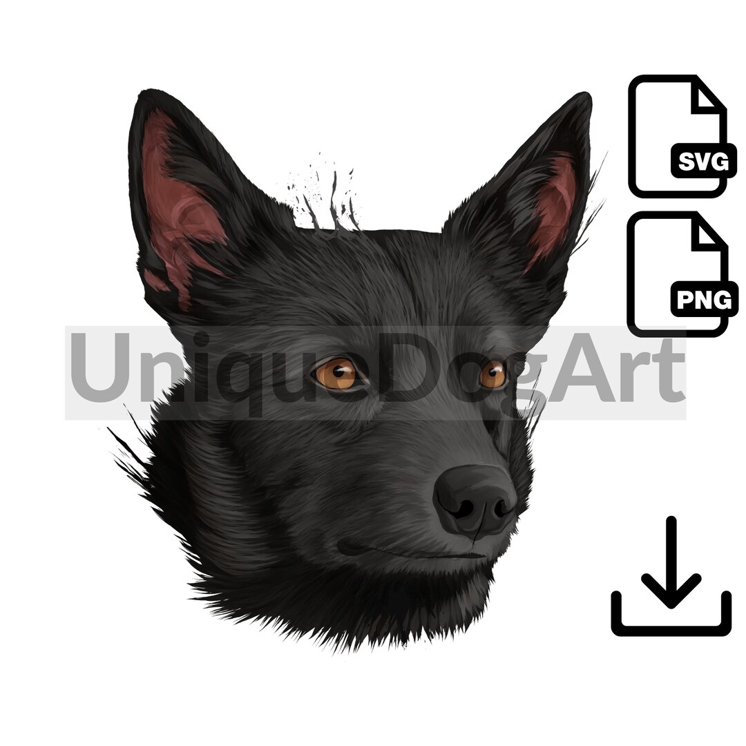 Unique Black Australian Kelpie PNG Clipart Sublimation Design Graphic ...