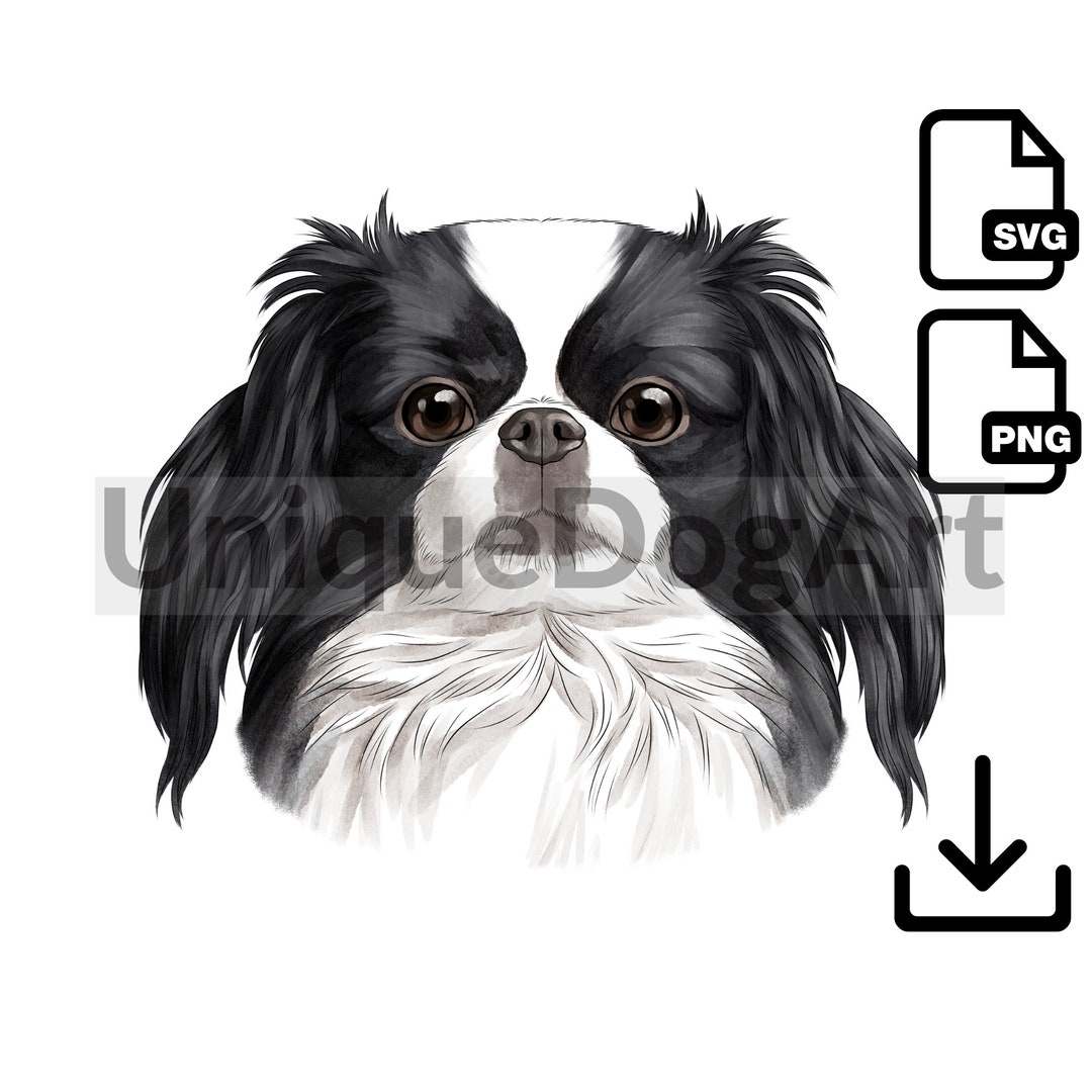 Unique Watercolor Japanese Chin PNG Clipart Sublimation Design Graphic ...