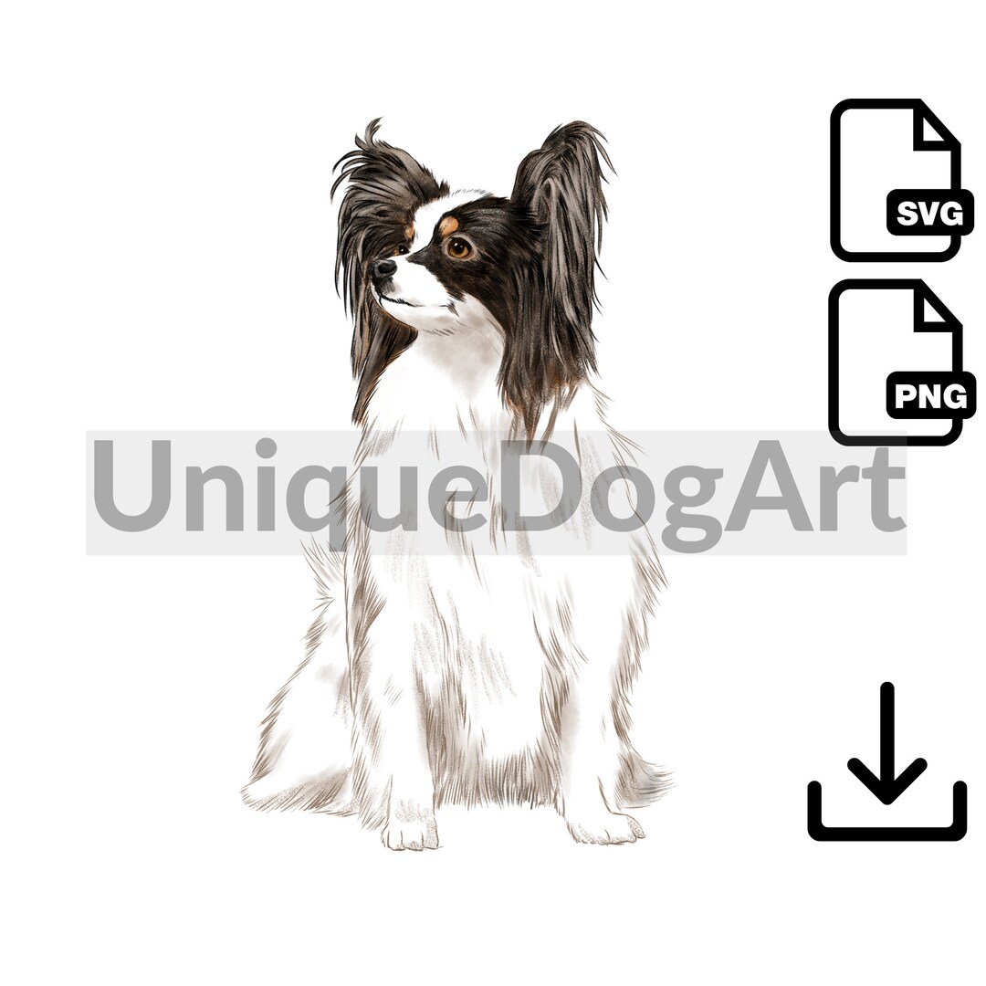 Unique Sitting Papillon PNG Clipart Sublimation Design Graphic ...