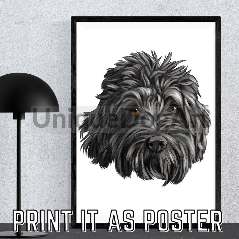 Black Labradoodle PNG Clipart Unique Watercolor Printable Dog Art ...