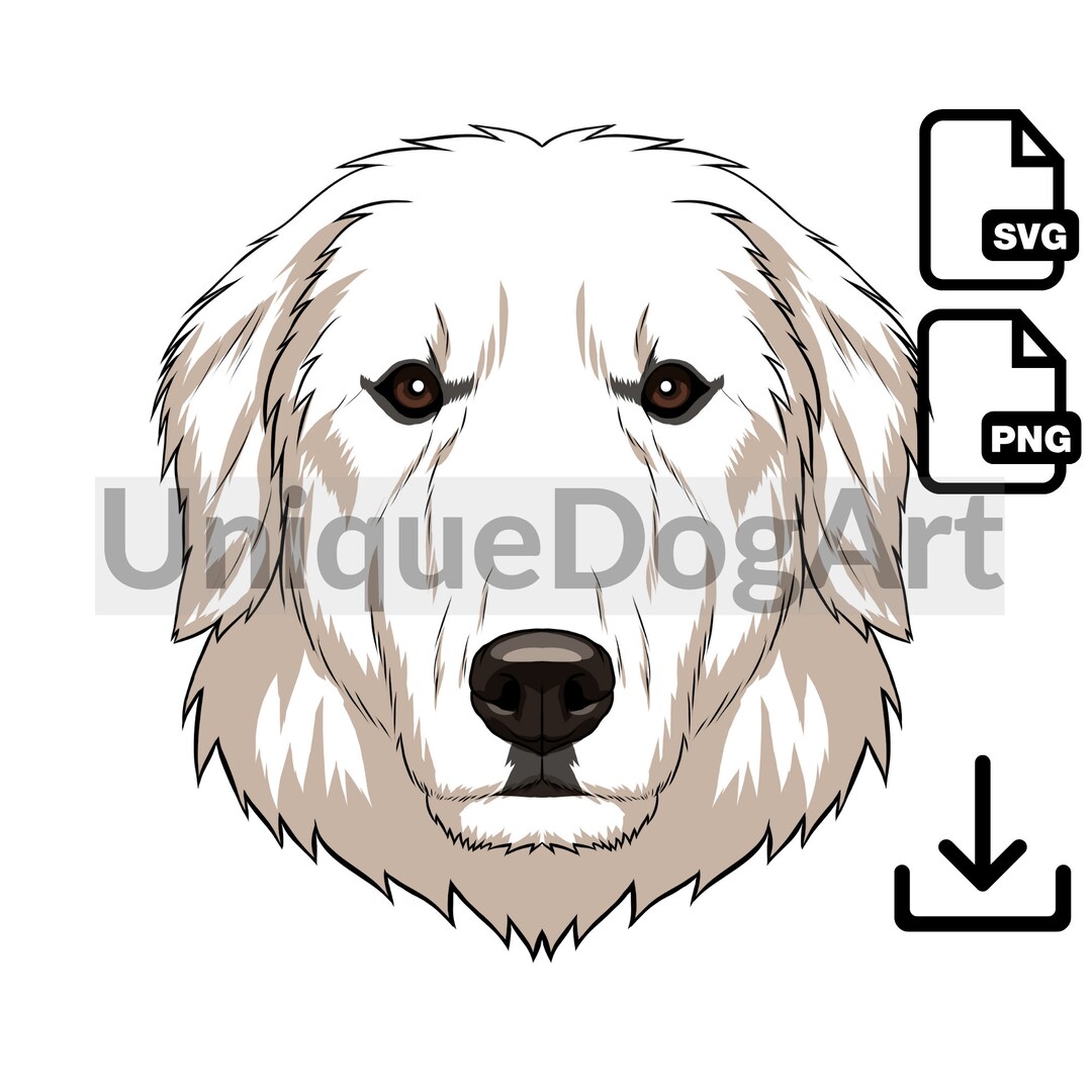 Great Pyrenees PNG Clipart Printable Dog Art Digital Instant Download ...