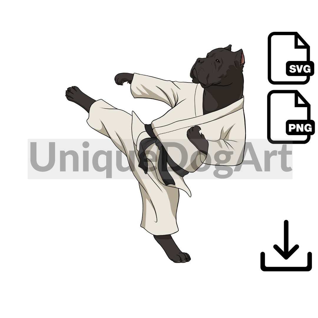 Funny Karate Cane Corso PNG Clipart Unique Printable Dog Art Digital ...