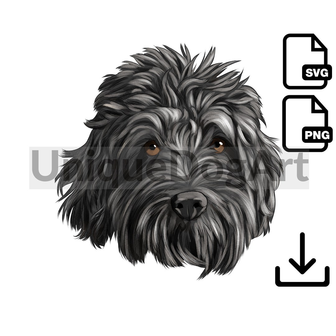 Black Labradoodle PNG Clipart Unique Watercolor Printable Dog Art ...