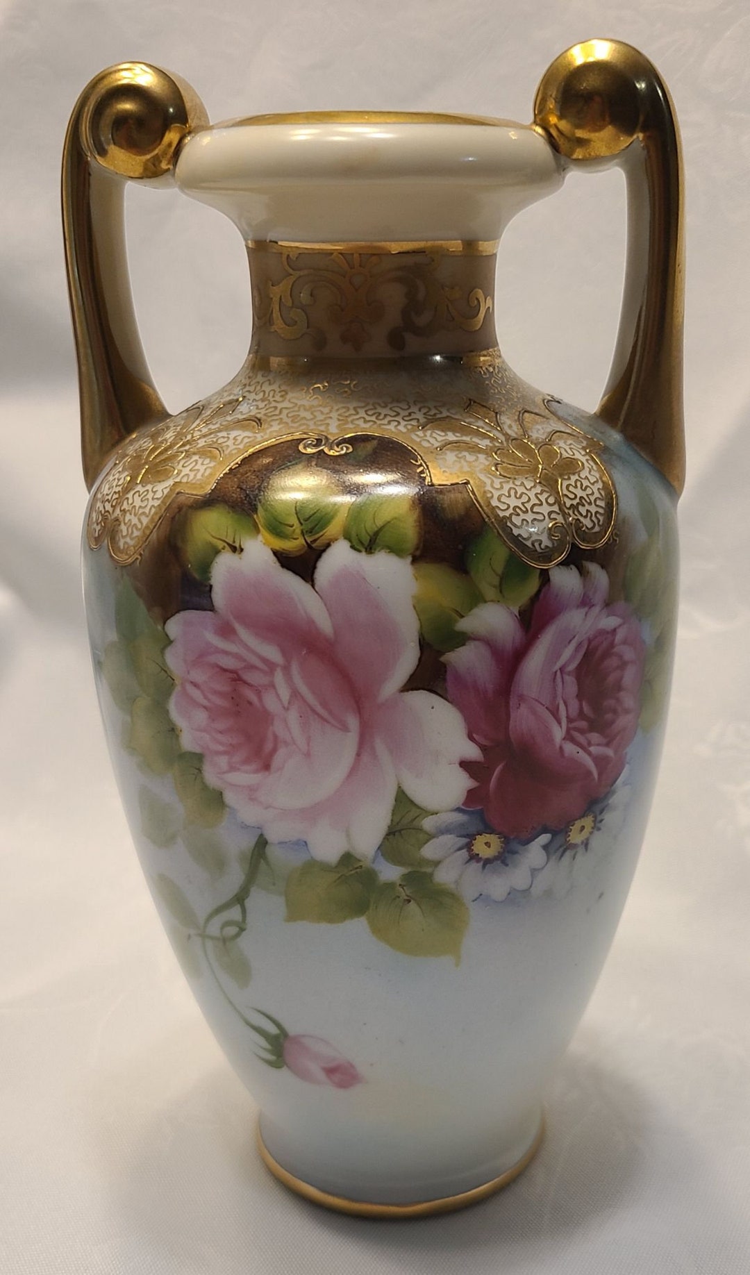 Nippon Noritake Morimura Double Handle Vase - Etsy