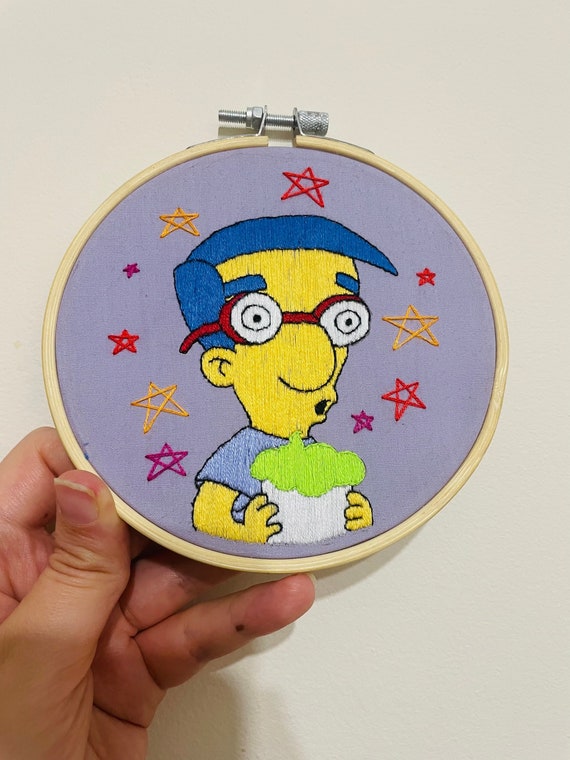 Simpsons Embroidery Hoop milhouse All Syrup Super Squishee 5 - Etsy