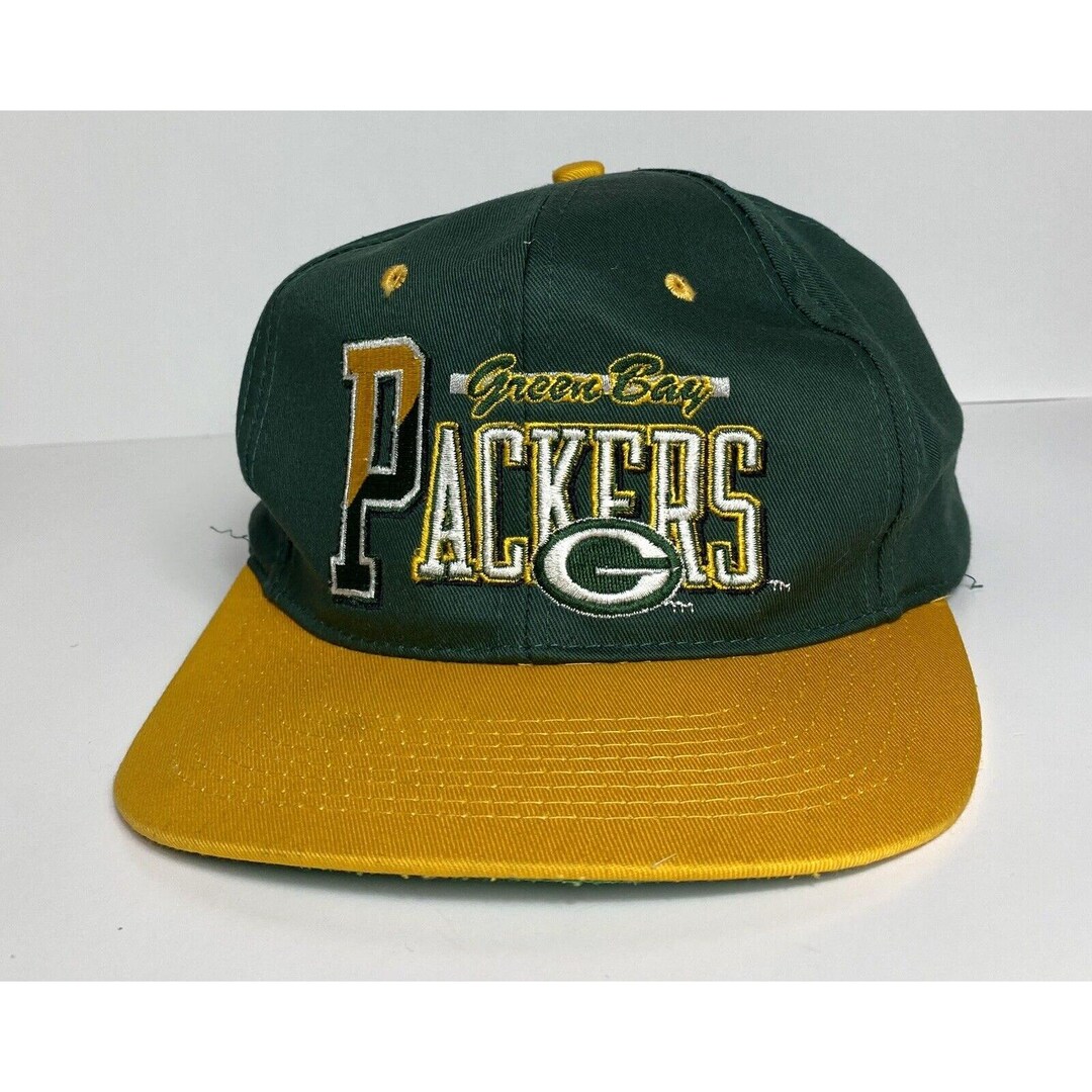 Vintage Green Bay Packers Hat Team NFL Snapback Double Logo Very Good ...