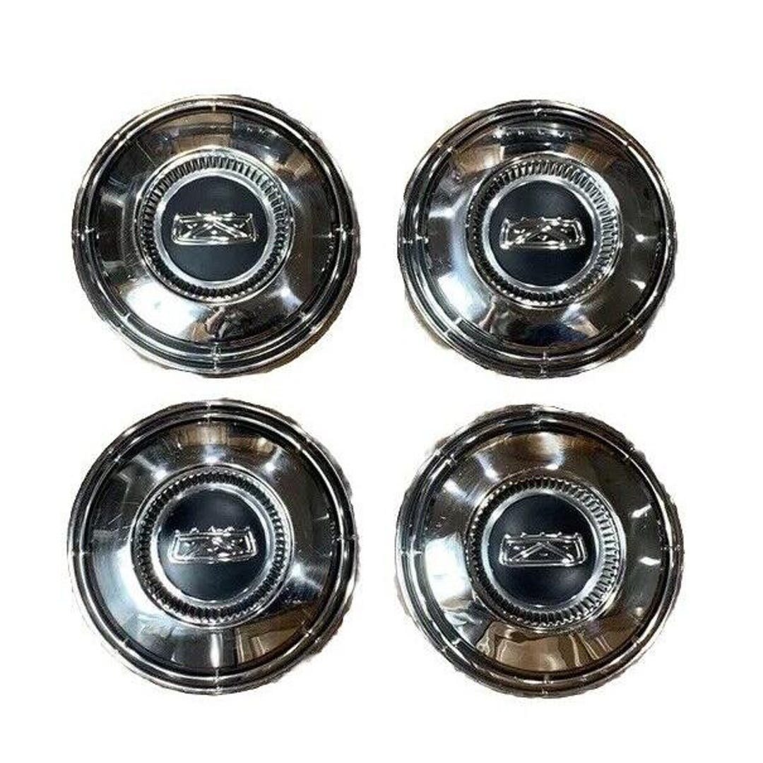 Vintage Ford Fairlane FOUR Hubcap Wheels Covers Center Caps Chrome Near ...