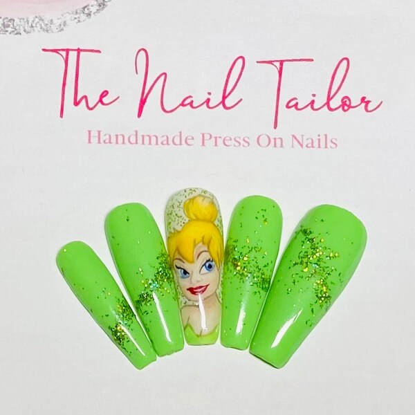 Tinkerbell Nails - Etsy
