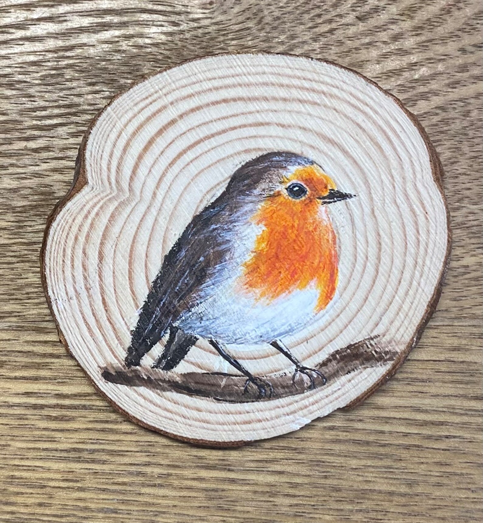 Hand Painted Robin Coaster - Etsy