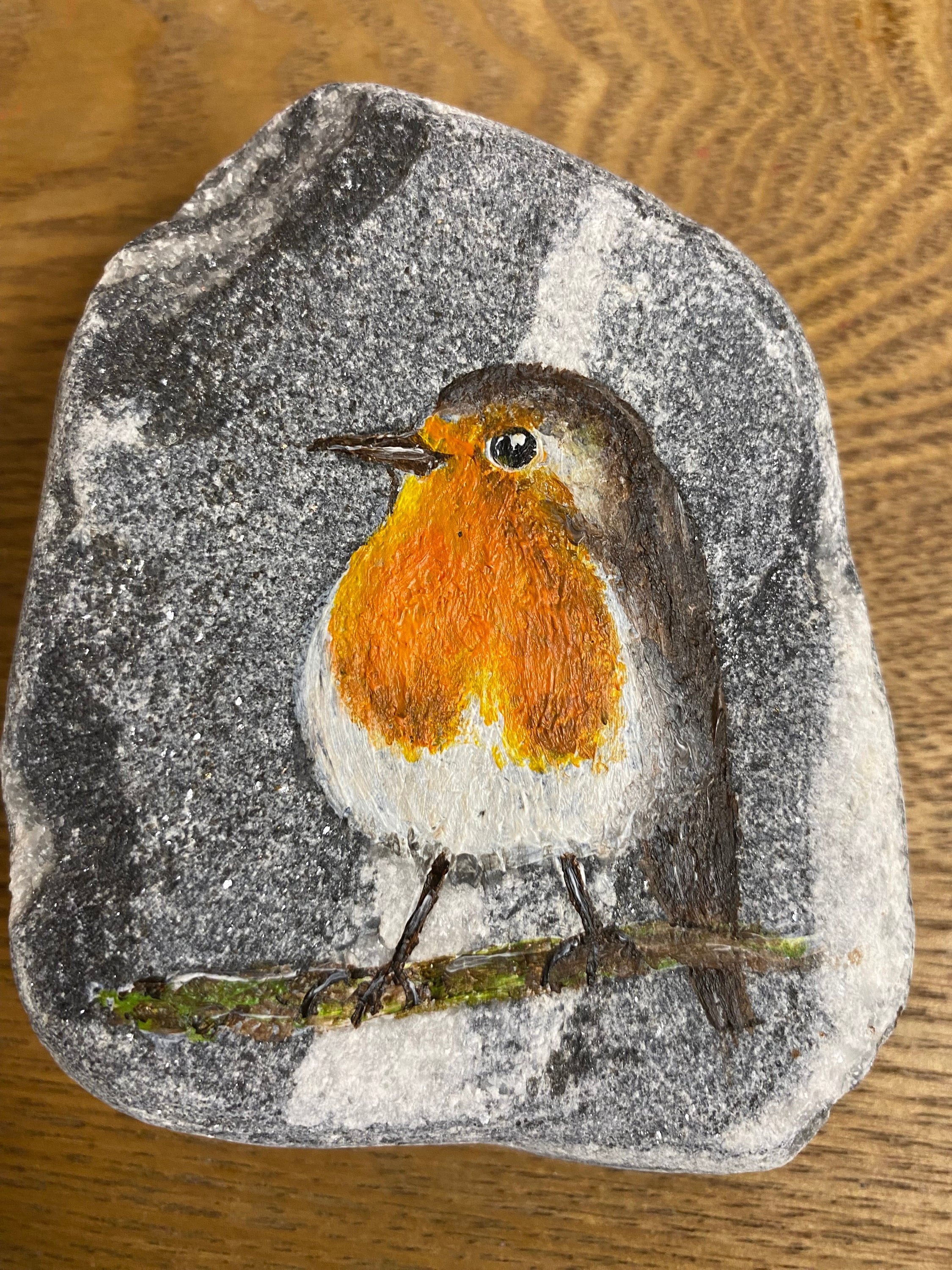 Robin Hand Painted Rock - Etsy