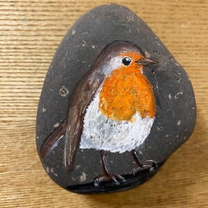 Robin Hand Painted Rock - Etsy