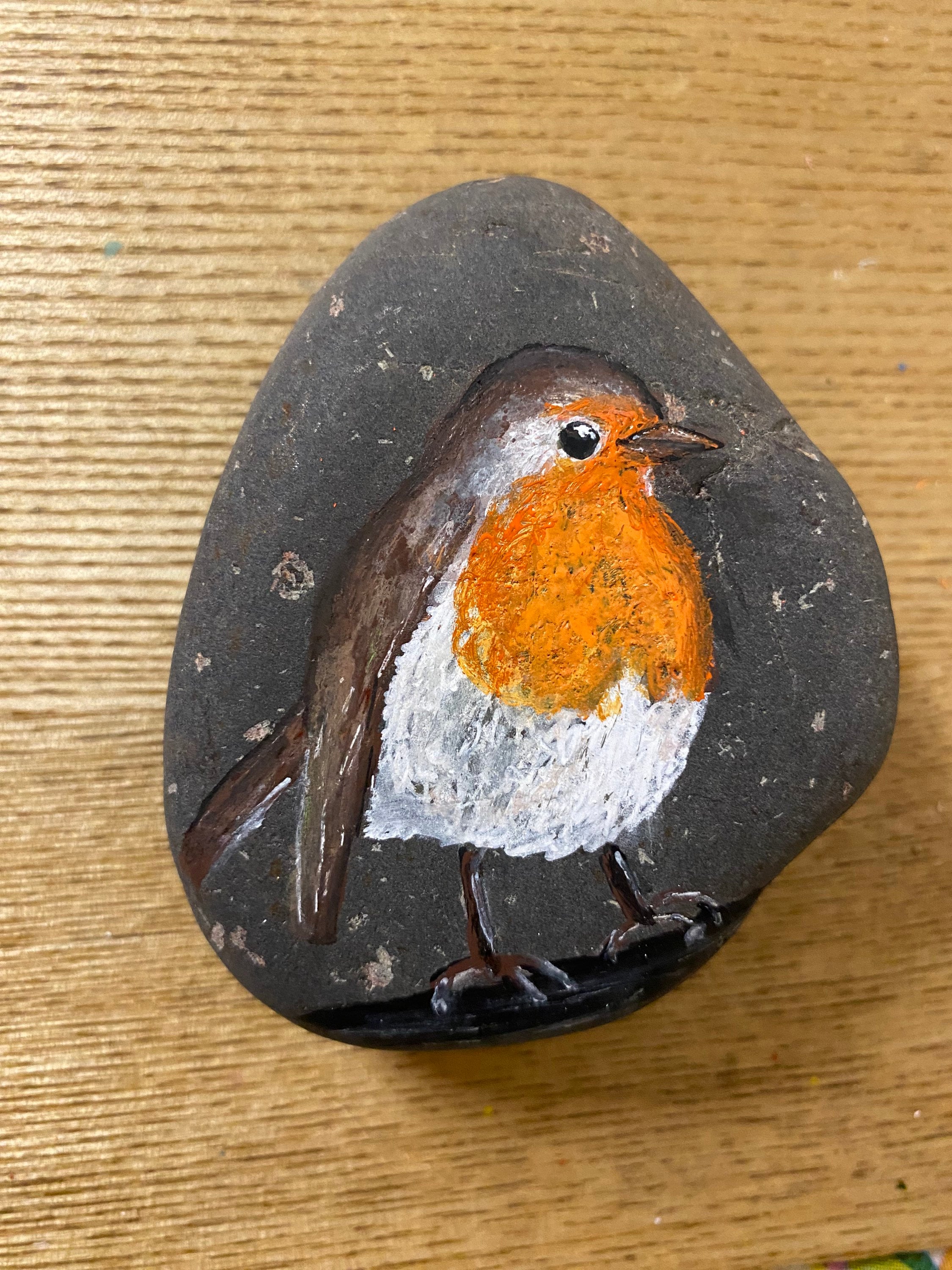 Robin Hand Painted Rock - Etsy