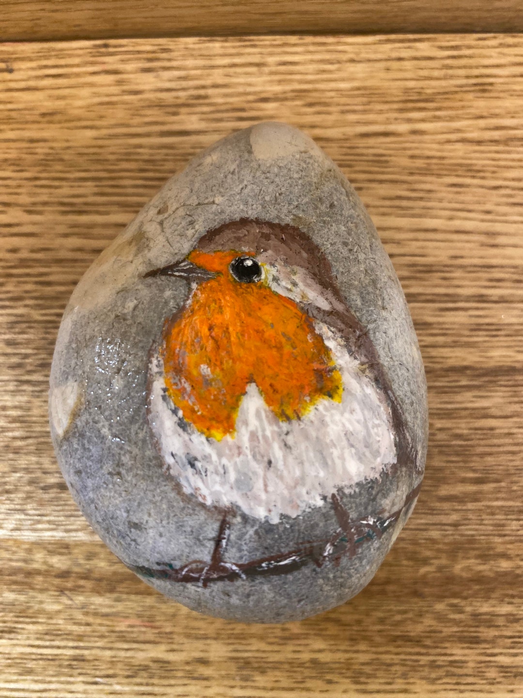 Robin Hand Painted Rock - Etsy