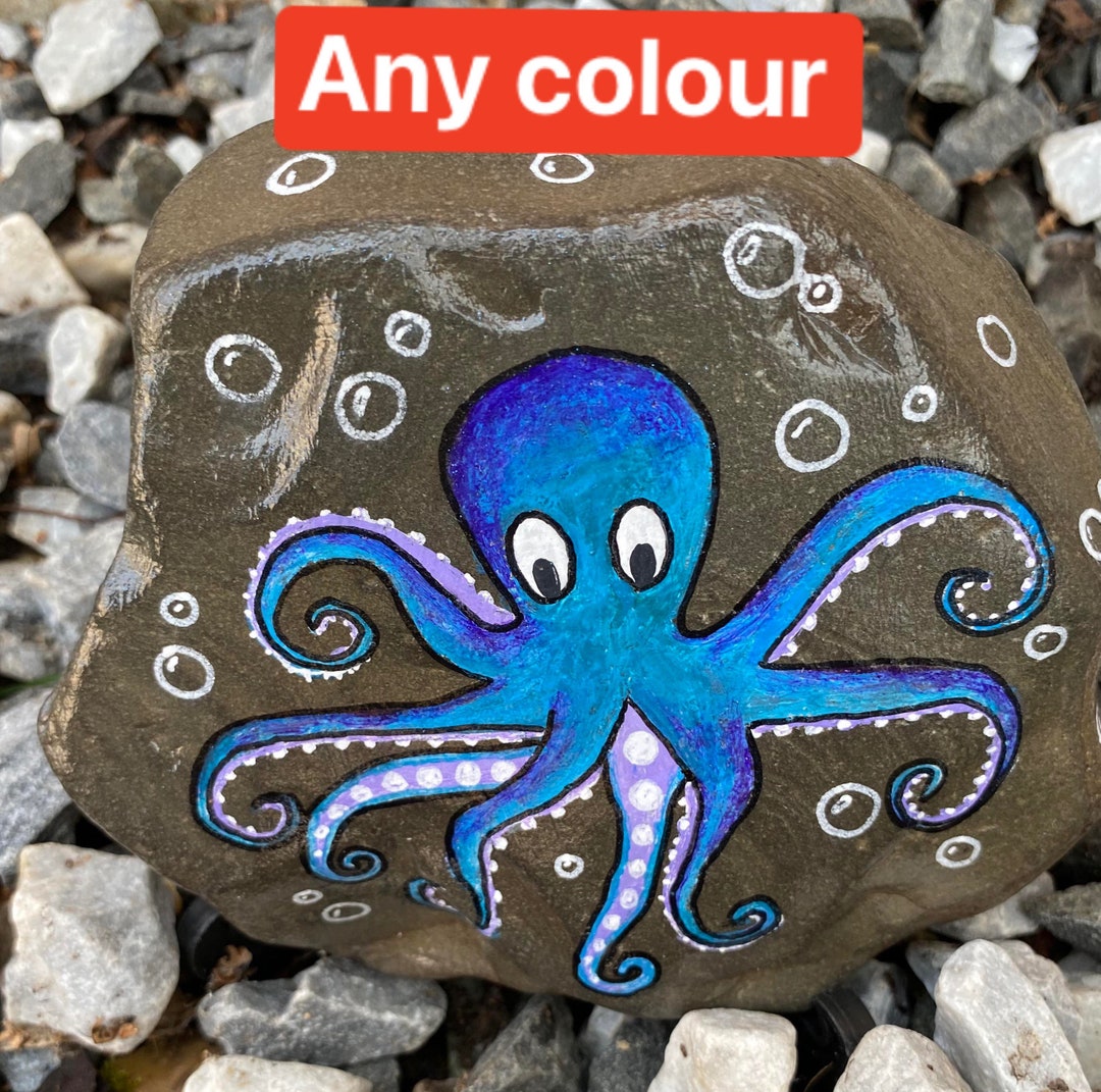 OCTOPUS Hand Painted Rock free Delivery - Etsy